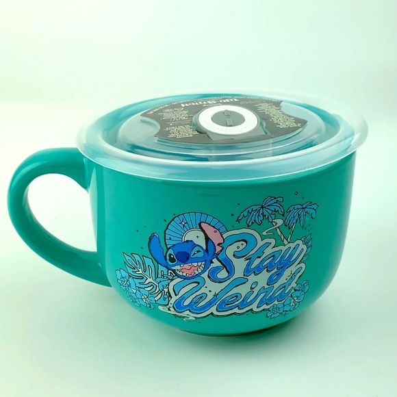 Disney | Kitchen | Disney Stitch Ceramic Soup Mug With Pressure Release ...